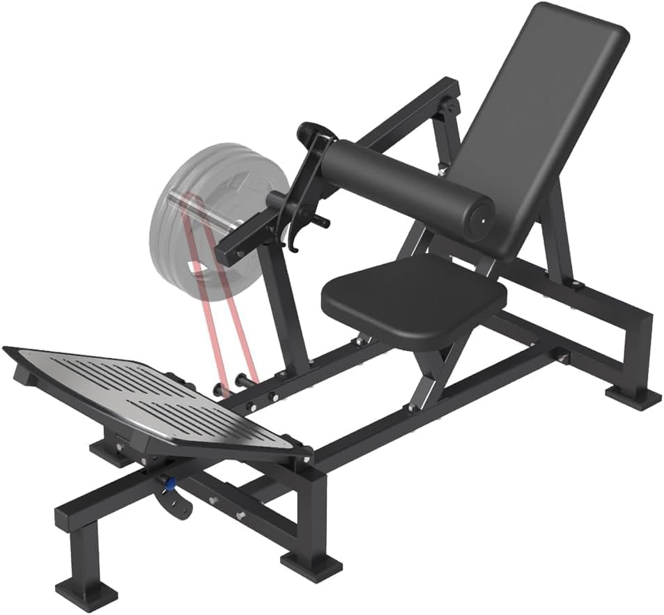 Hip Thrust Machine, 880LBS Adjustable Plate-Loaded Glute Bridge Machine ...