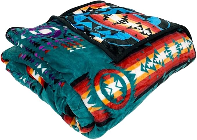 Amazon.com: Sacred Thread Fleece Blanket 79"x95" South Western ...