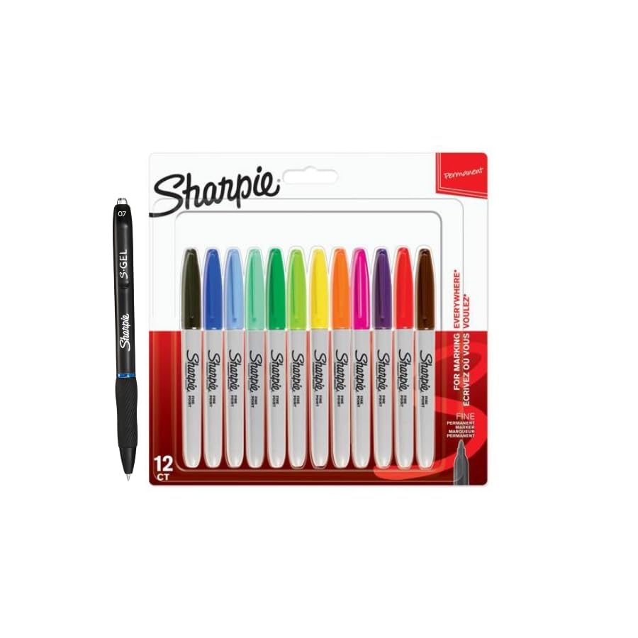 Sharpie Permanent Markers with S Gel Pen| Fine Point for Bold Details ...