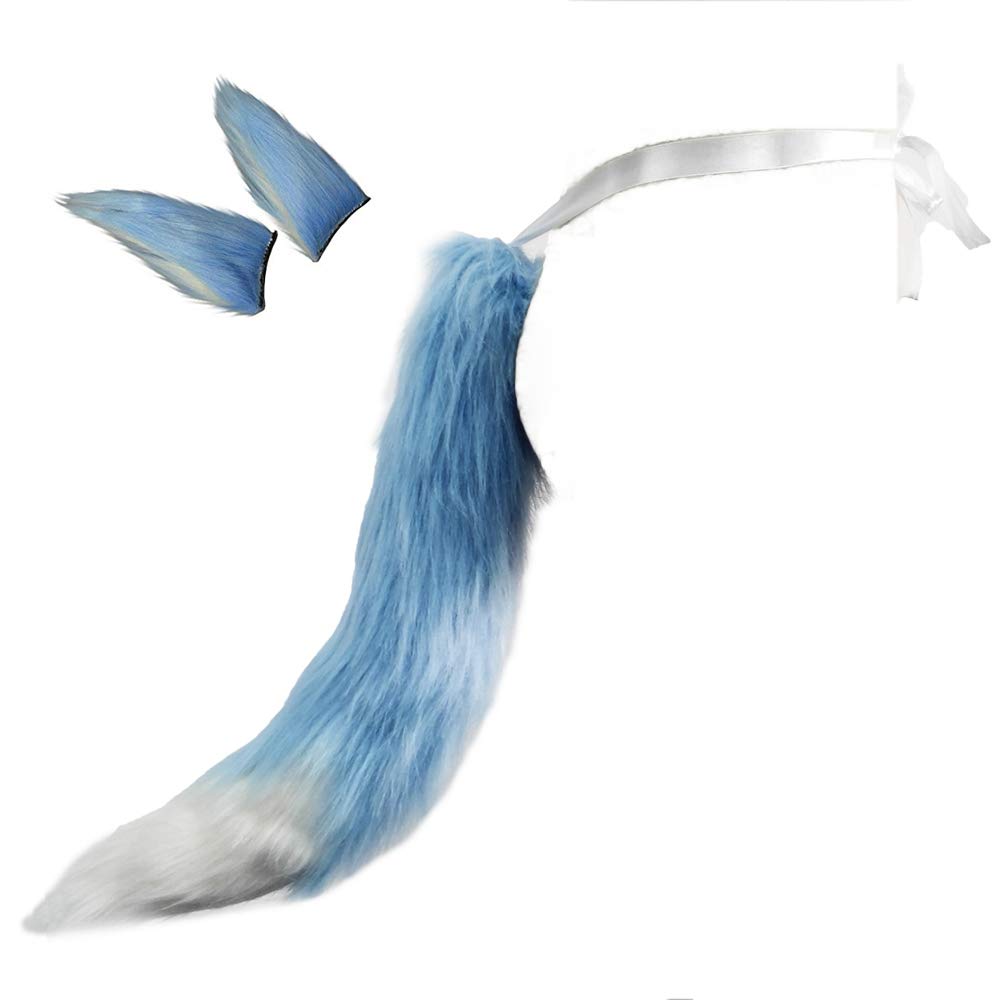 Amazon.com: Plush Fox Tail and Ears Hair Clips Faux Fur Fluffy Tail ...
