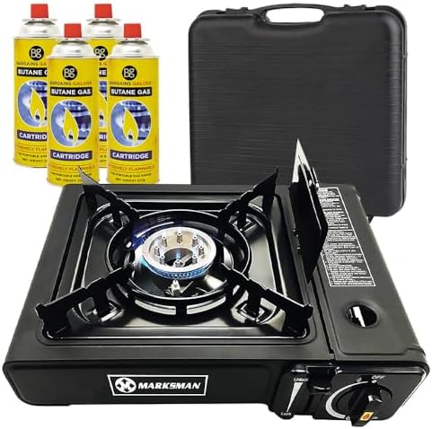 Portable Gas Cooker Camp Stove + 4 Butane Gas Canisters - For Outdoor ...