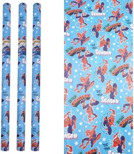 Spiderman Christmas Wrapping Paper 3 x 2M Rolls Gift Wrap : Amazon.co ...
