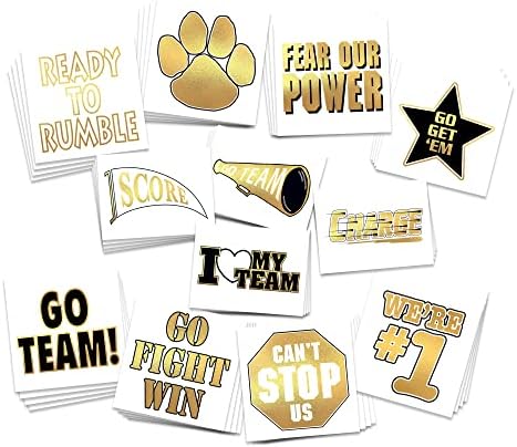 Amazon.com : Team Spirit Temporary Tattoos / 48 Pack/Perfect for Game ...