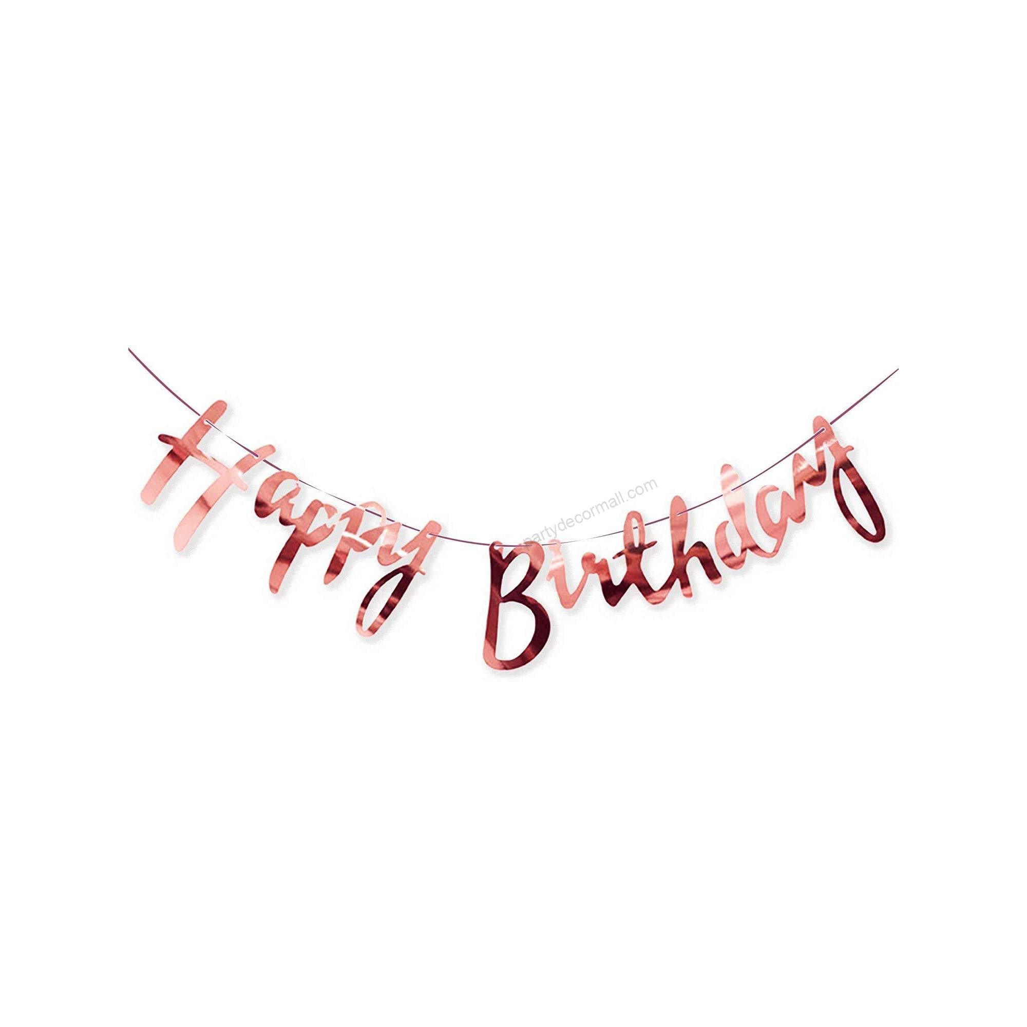 Happy Birthday Banner Cursive Rose Gold Dangler : Amazon.in: Toys & Games