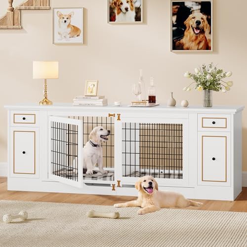 Amazon.com : Extra Large Dog Crate with Divider, Double Dog Crate for 2 ...
