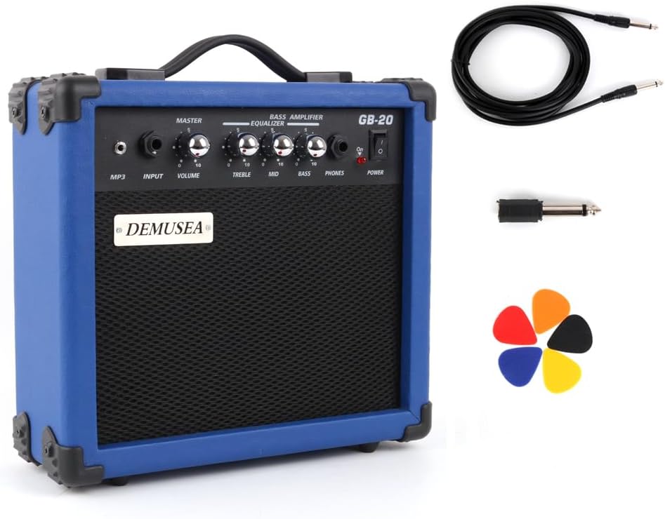 Amazon.com: Demusea 20W Watt Dark Blue Electric Bass Guitar Amplifier ...