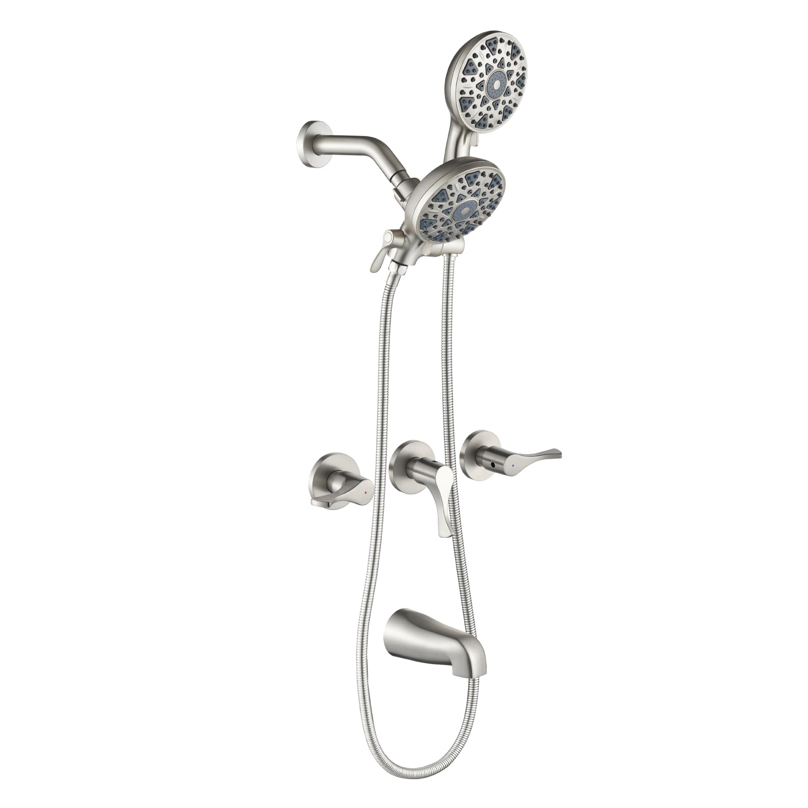3 Handles Shower Faucet Set with Tub Spout Bathtub Shower Faucet Combo ...
