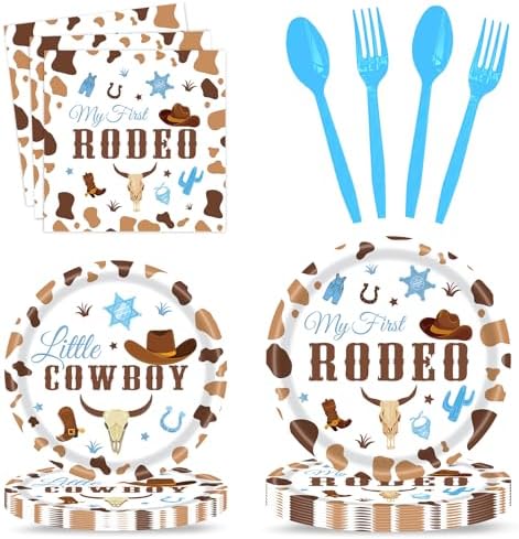 Amazon.com: TeeFity 120 Pcs My First Rodeo Birthday Birthday Party ...