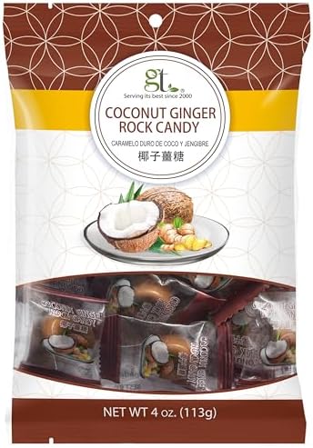 Amazon.com : GT Coconut Ginger Rock Candy, 4 Ounce Bag, 1 Pack ...