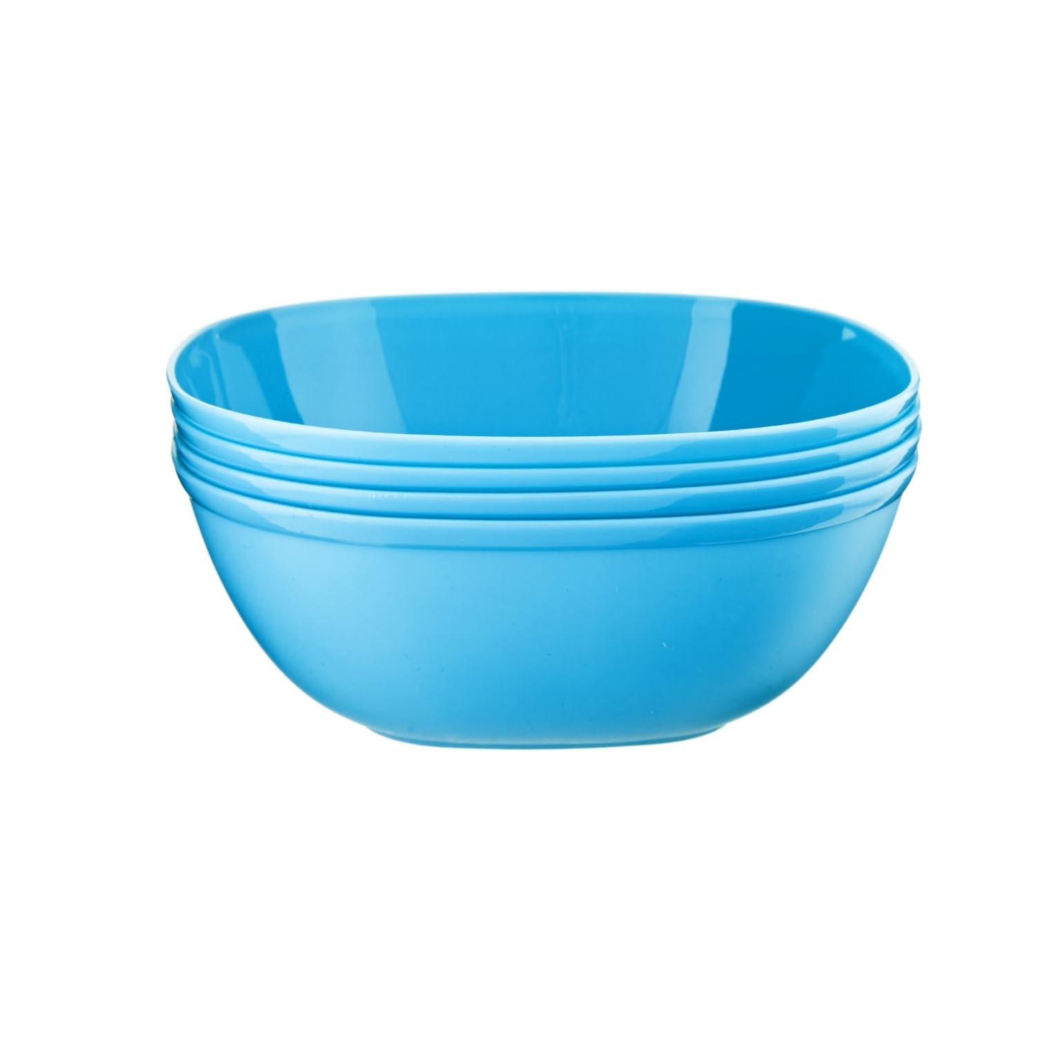HOMESHOPA 4 Pack Blue Plastic Cereal Square Bowls, Party Serving Bowls ...
