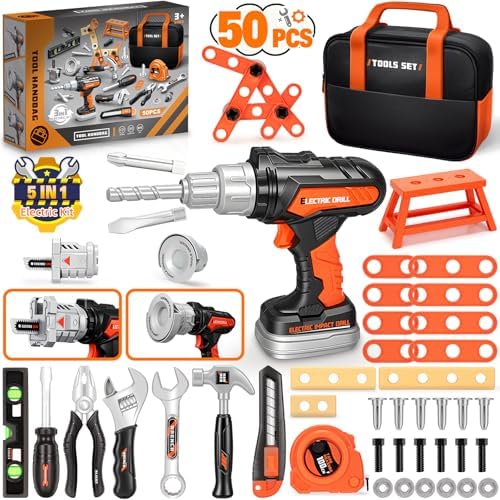 Amazon.com: 50PCS Kids Tool Set for Boys Ages 3 4 5 6 Years Old ...