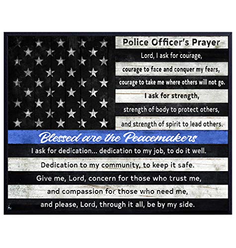 Amazon.com: Police Officers Prayer Wall Art Print - Inspirational ...
