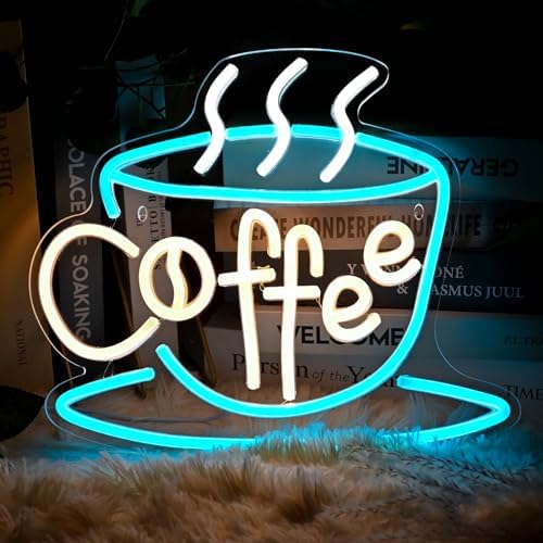 Amazon.com : CoolGift Mart Coffee Neon Sign - Dimmable LED Cafe Light ...