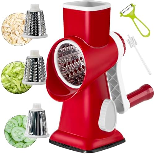 Amazon.com: Geedel Rotary Cheese Grater Cheese Shredder - Upgraded 5-in ...