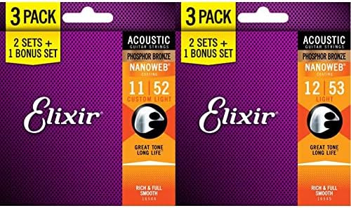 Amazon.com: Elixir Strings Acoustic Guitar Phosphor Bronze Strings with ...