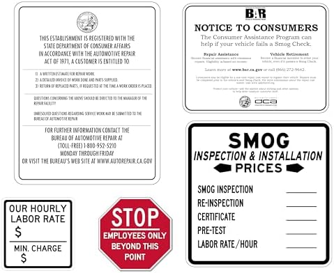 Amazon.com: STOPSignsAndMore - California SMOG Station Sign Kit ...