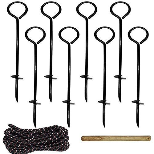 Buy changsha 8 Pcs Ground Anchor 11.8 Inch with a 25 Feet Long Rope ...