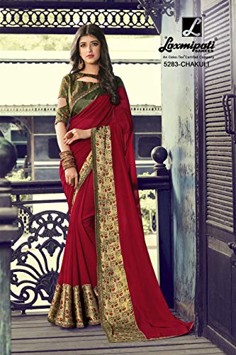 Buy LAXMIPATI Sarees BY SANSKAR Women's Georgette Saree With Blouse ...