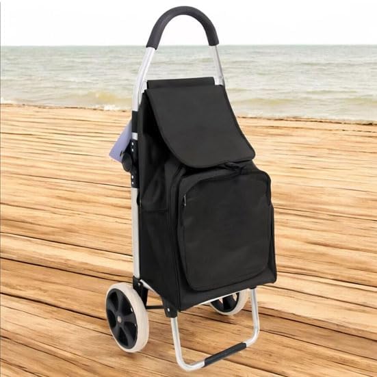 Faboer 2 Wheels Shopping Trolley Lightweight Folding Shopping Cart ...