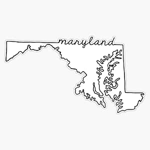 Amazon.com - Maryland State Outline Sticker Vinyl Decal Bumper Sticker 5"