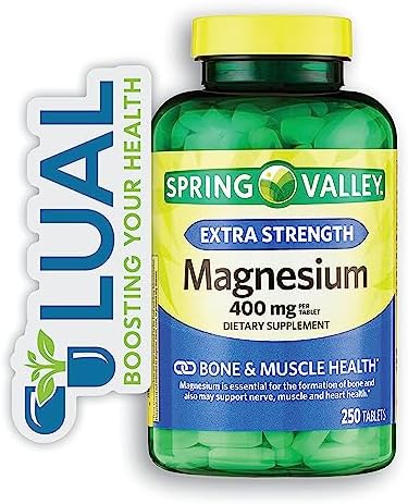 Amazon.com: Spring Valley Magnesium 400 mg 250 Tablets + Luall Sticker ...