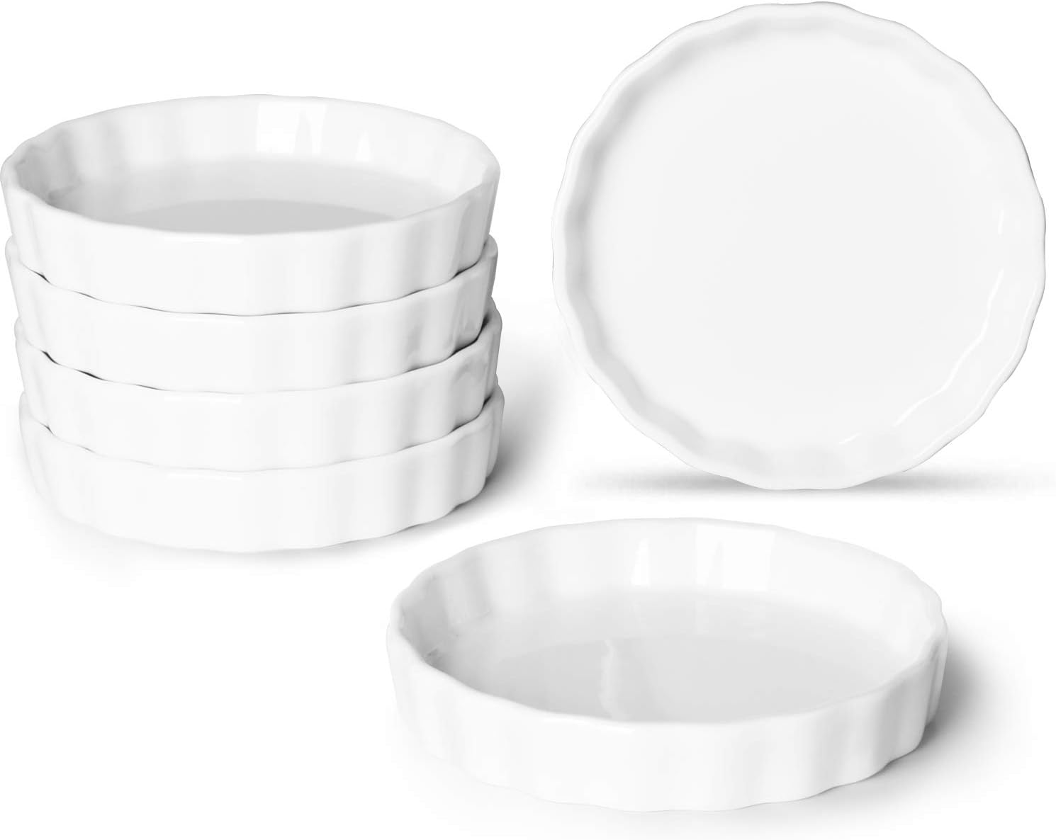 Amazon.com: Foraineam Set of 8 Pieces Porcelain Ramekins, 6 Ounce Oval ...