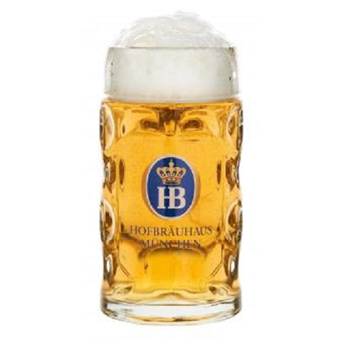 Buy Hofbräuhaus Glass beer mug with original HB logo Munich glass jug ...