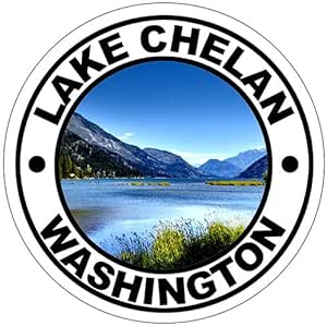 Amazon.com - AV Lake Chelan Round Sticker, Lake Chelan State Park Decal ...