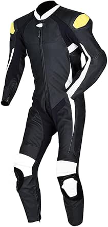 Amazon.com: Generic BJ-S14_Men's Motorcycle Leather Racing Ridding Suit ...