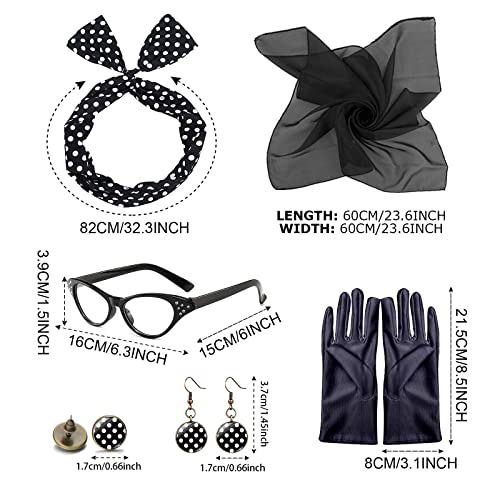 TSHAOUN 6 Pieces 50’s Costume Accessories, 1950s Female Fancy Party ...