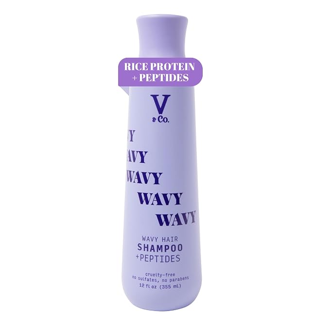 Amazon.com : V&Co. Beauty Wavy Hair Nourishing Shampoo with Peptide ...