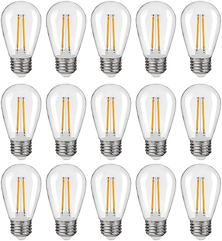 Jslinter 24-Pack LED 1W String Light Bulbs, S14 Plastic Shatterproof ...