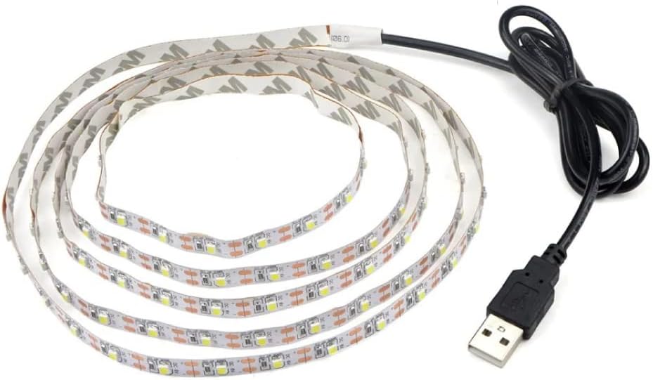 Amazon.co.jp: LED テープライト USB対応 5m SMD3528 5V LEDテープ 電球色 昼光色 間接照明 棚下照明 (白色) : DIY・工具・ガーデン