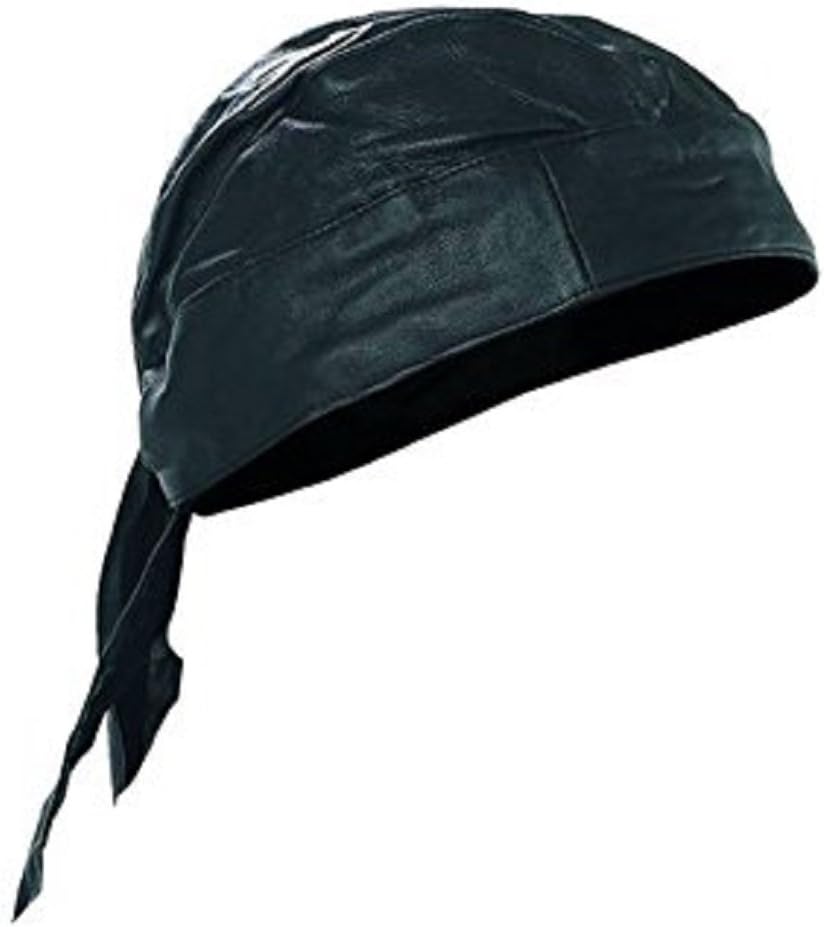 AES Black Leather Style Do Rag Doo Rag Skull Cap Head Wrap at Amazon ...