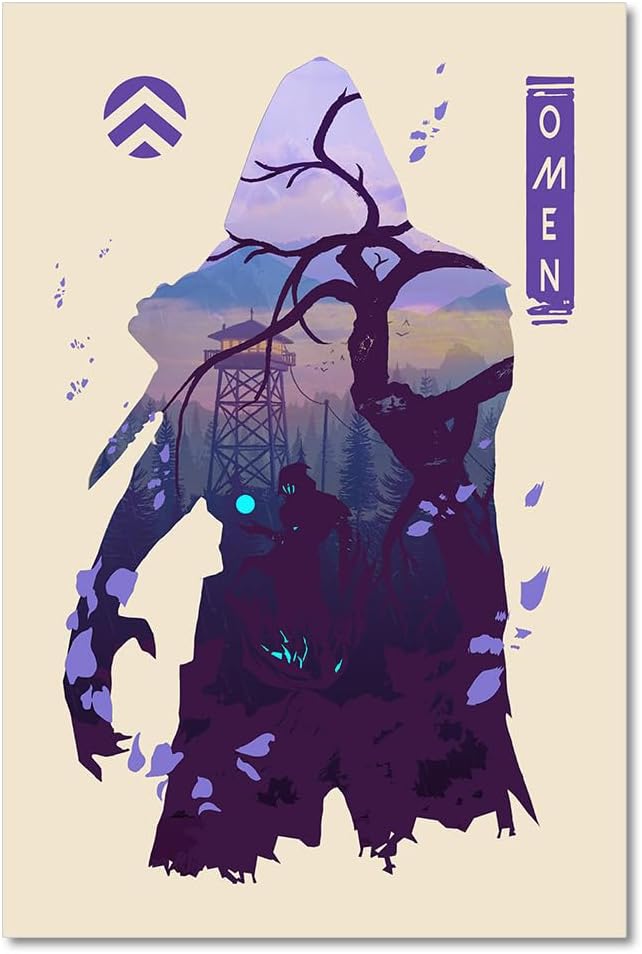 Amazon.com: Isaveart Valorants Omen Shadow Art for Fan Video Game Wall ...