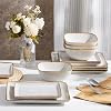 Amazon.com: E-far Square Plates and Bowls Sets, 12-Piece Stoneware ...