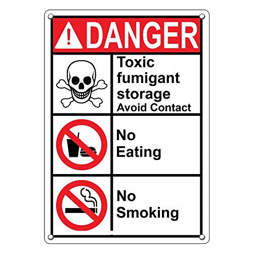 Amazon.com: Weatherproof Plastic Vertical ANSI Danger Toxic Fumigant ...