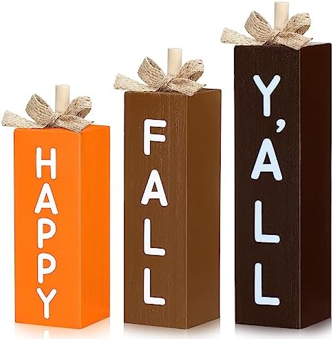 Amazon.com: Kigley 3 Pcs Fall Wooden Table Decor Thanksgiving Tiered ...