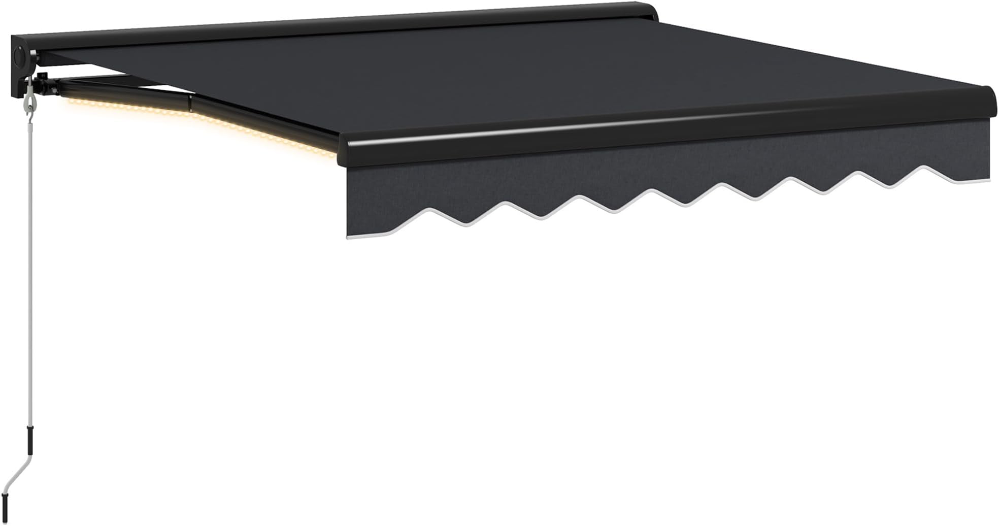 Outsunny 3 x 2.5m Electric Awning with LED Light and Remote Controller ...