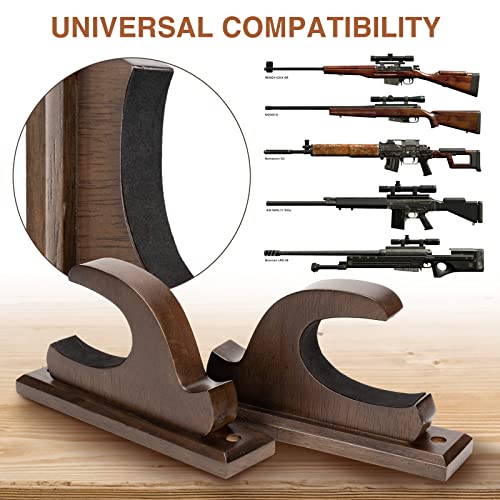 Snapklik.com : Gun Rack Wall Mount, Real Wood Shotgun & Rifle Wall ...