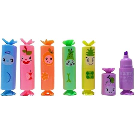 R H LIFESTYLE 6 Pcs/Set Stationery Cute Shape Mini Fluorescent ...