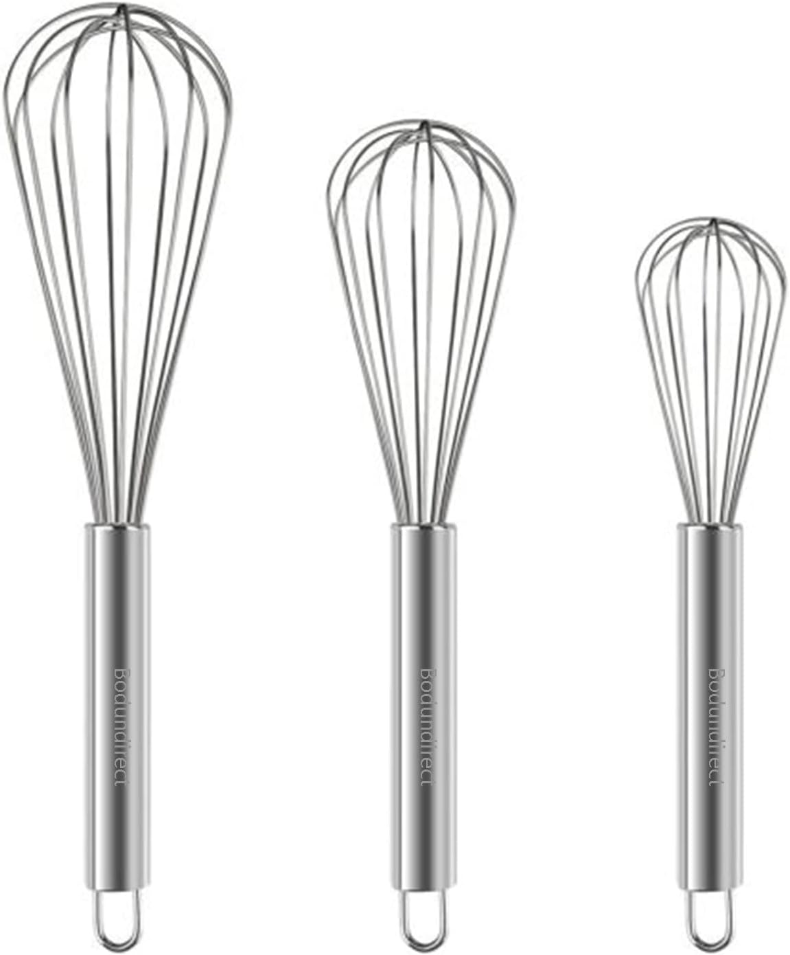 Amazon.com: Bodundirect Premium Stainless Steel Wire Whisk 8" 10" 12 ...