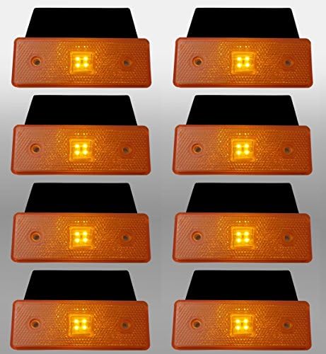 flexzon 8pcs LED Orange Side Marker Light Indicator 24V For Truck HGV ...