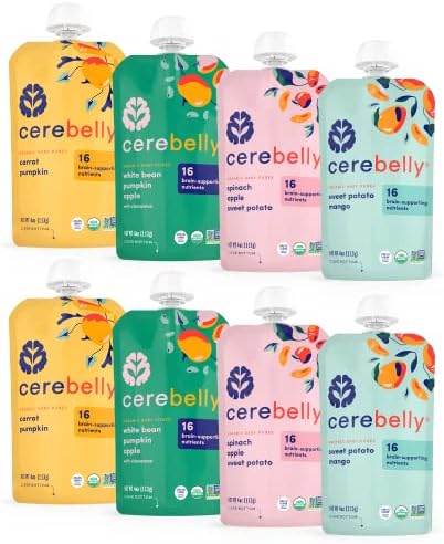 Amazon.com: Cerebelly Baby Food Pouches - Organic Veggie Purees Variety ...