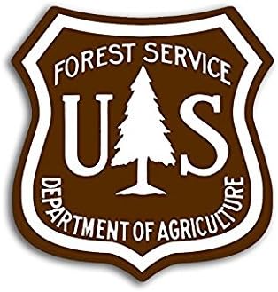 Amazon.com: Brown & White US Forest Service Shield Shaped Sticker ...