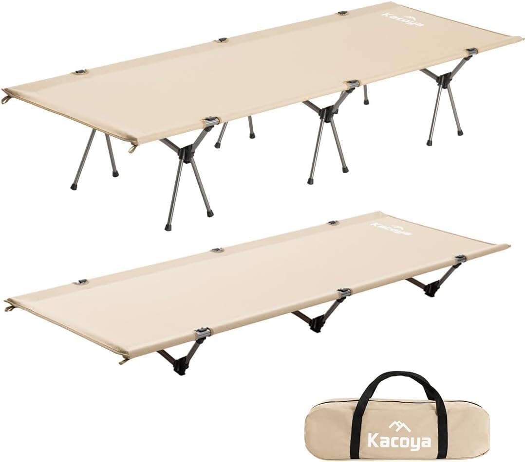 Amazon.com: Kacoya Camping Cot with Leg Extenders, Ultralight Folding ...