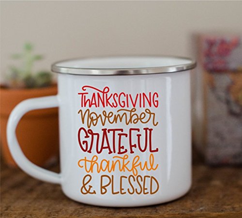 Amazon.com: Thanksgiving November Grateful Thankful & Blessed Coffee ...