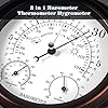 Amazon.com : Lirches 8'' Barometer Thermometer Hygrometer - 3 in 1 ...