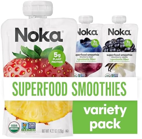 Amazon.com : Noka Superfood Fruit Smoothie Pouches, Healthy Snacks ...