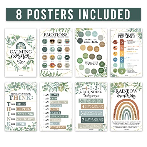 8 Greenery Calming Corner Classroom Posters Preschool - Want It All